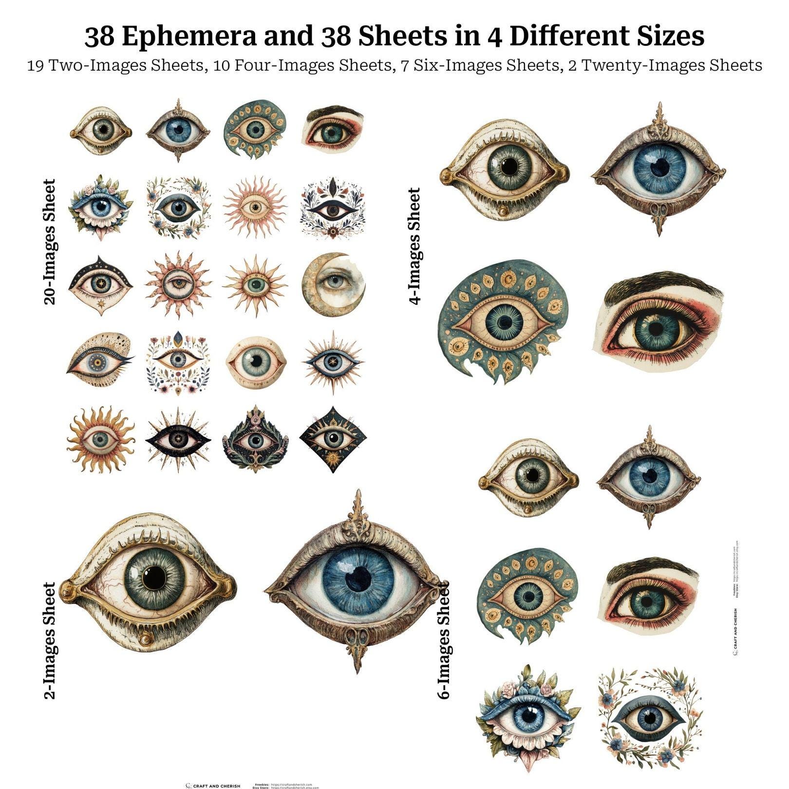 38 Esoteric Evil Eye Images: Celestial Vintage Ephemera (digital ...