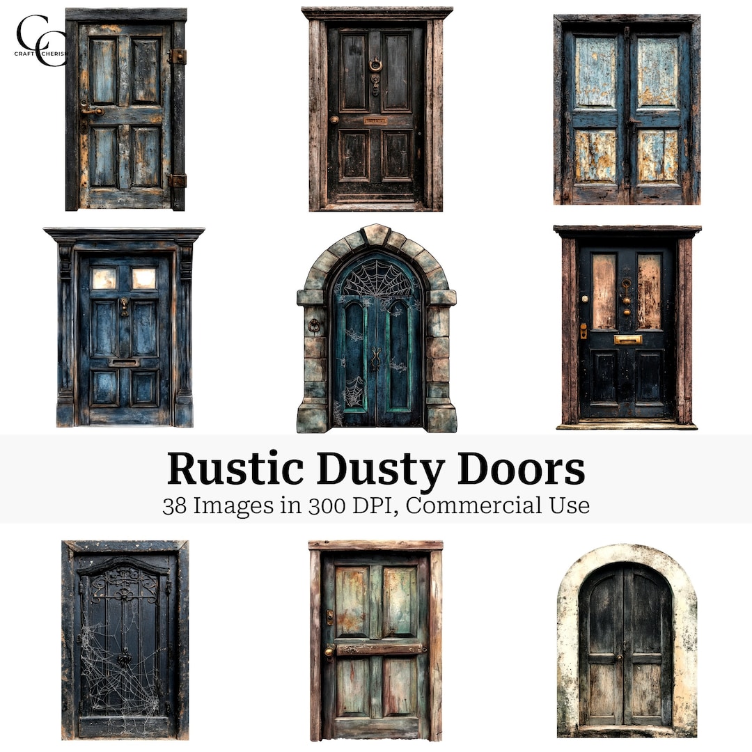 38 Rustic Doors Printable Digital Images, Weathered Door, Ephemera ...
