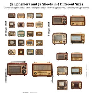 32 Retro Radio Images: Vintage PNG Graphics (digital Download) - Etsy