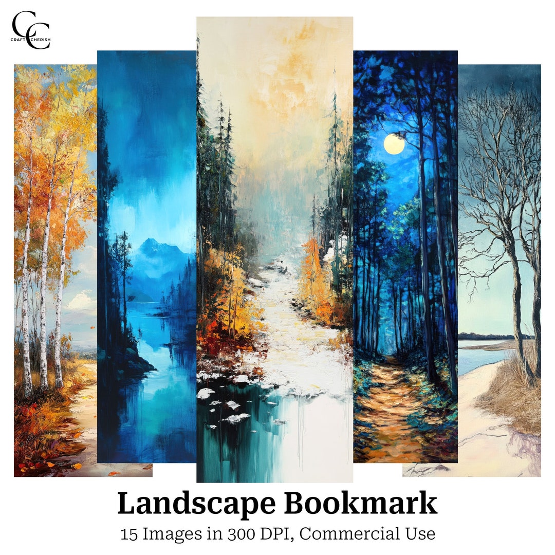 15 Contemporary Landscape Digital Bookmarks, Printable Bookmark Photos ...