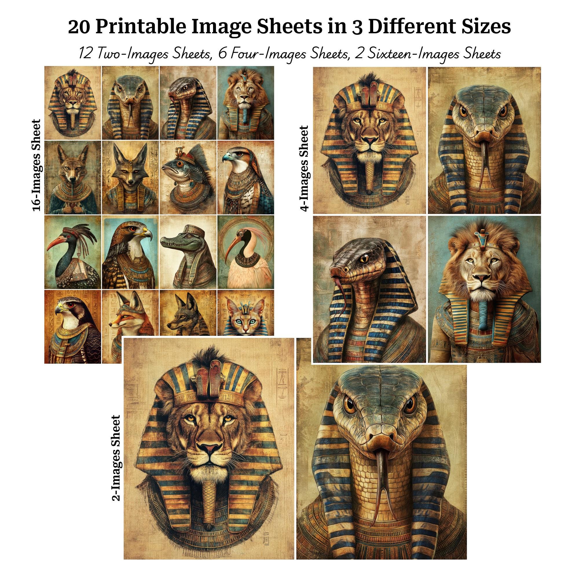 Ancient Egyptian Pharaoh Animals: Printable Art for Scrapbooking ...