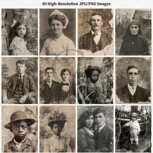 Vintage Portrait Photos: 1900s Collection for Junk Journals (digital ...