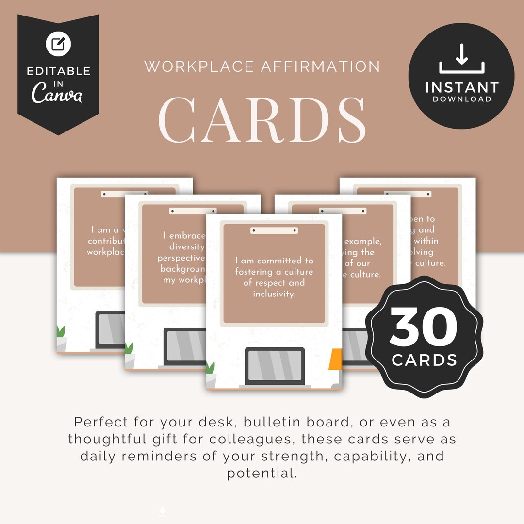 Workplace Culture Affirmations, Affirmation Cards, Business, Career ...