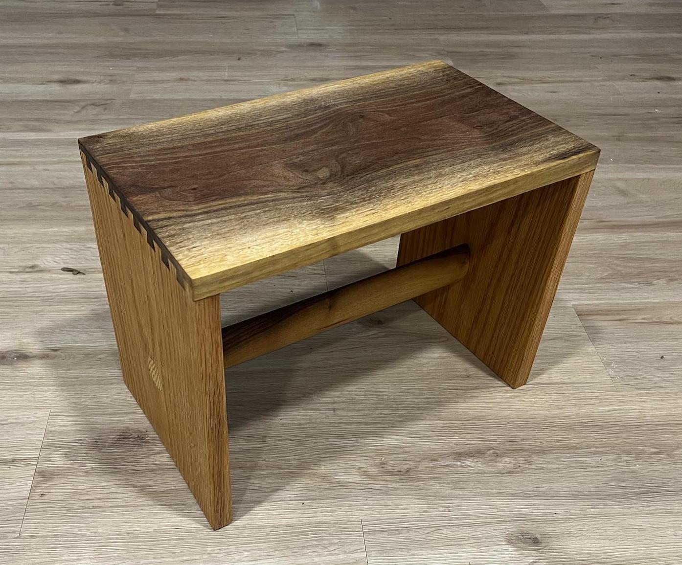 Modern Wood Step Stool, Dovetail Foot Stool, Traditional Woodworking ...