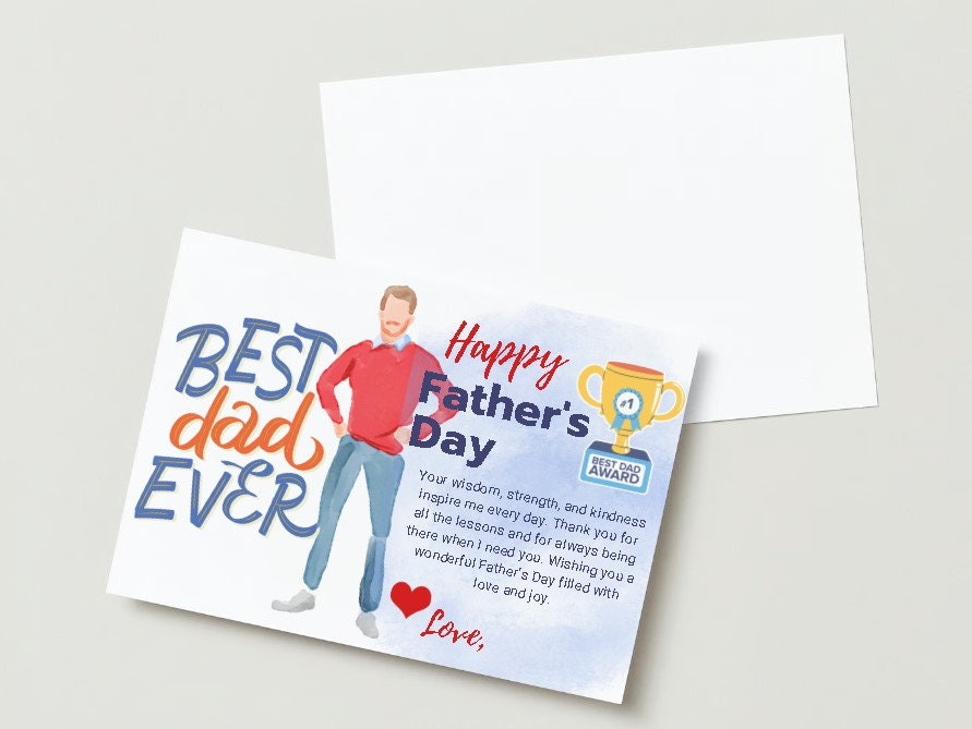 Happy Father's Day | Father's Day Card | Best Dad | Printable Card ...