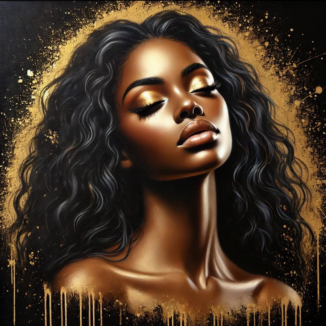 Wall Art, "golden Goddess" Afrocentric Art Print – A Glorious ...
