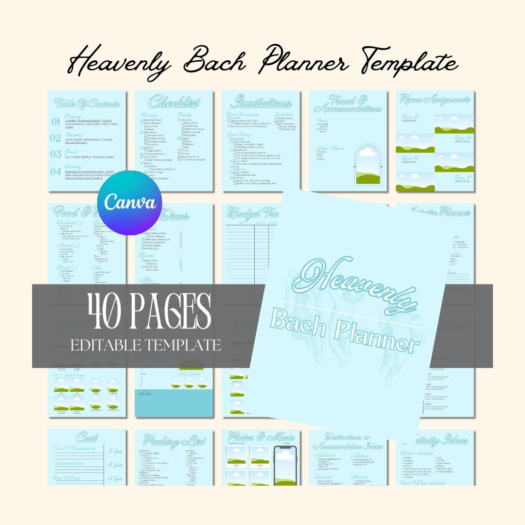 Heavenly Bach Planner Template | Cloud 9 | Dreaming of I Do | Dreamy ...