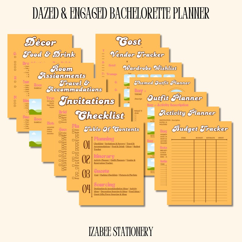 Dazed & Engaged Bachelorette Party Planner and Invitation Bundle ...