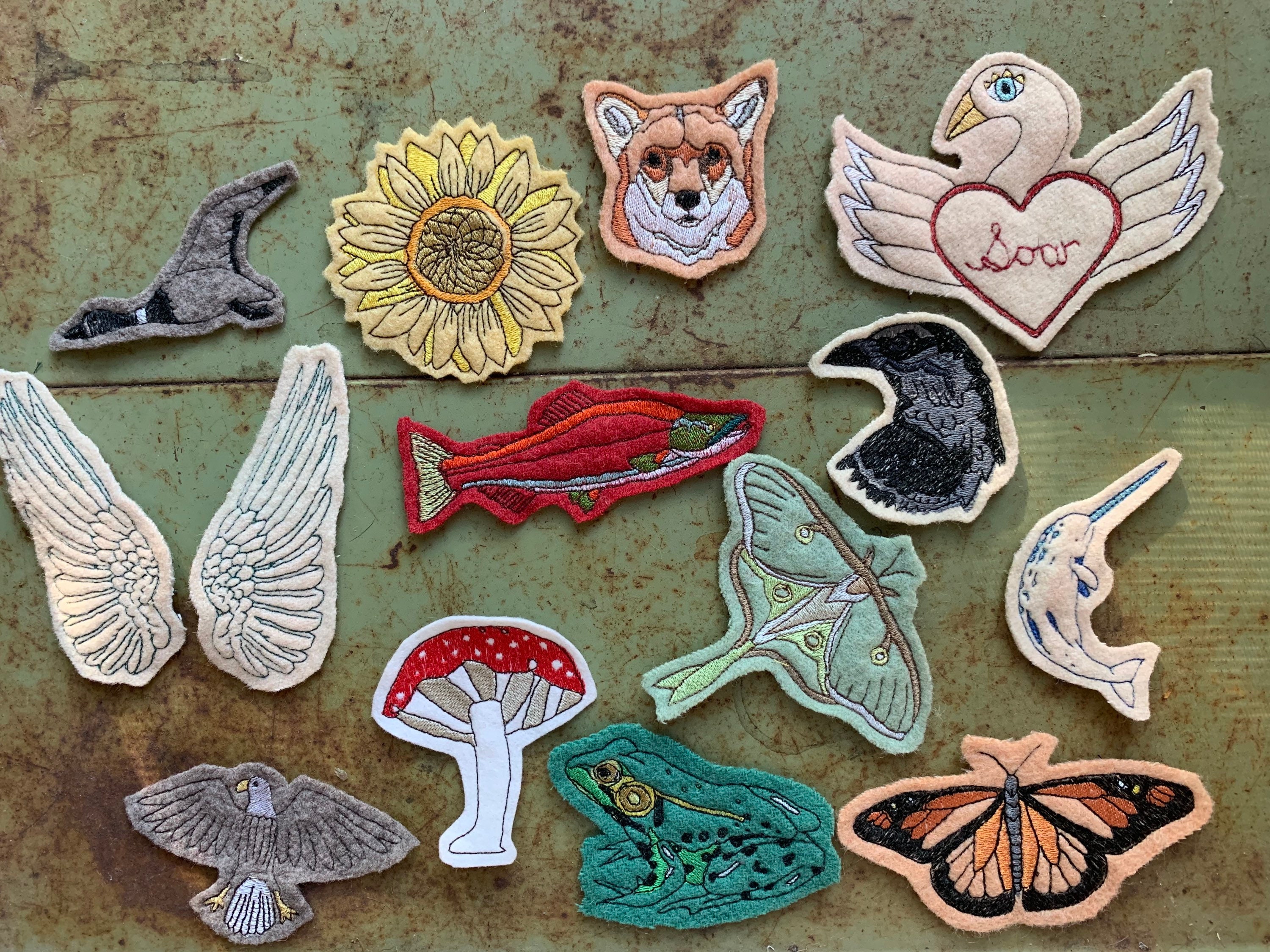 Moth Patch Embroidered Wool Luna Moth Patch Luna Moth Patch - Etsy UK