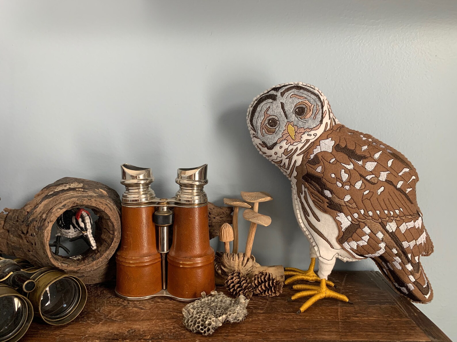 Embroidered Barred Owl Barred Owl Sculpture Owl Sculpture | Etsy