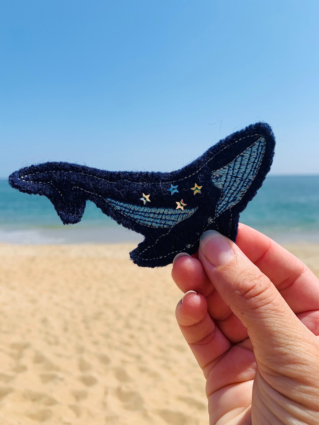 Embroidered Wool Humpback Whale Patch, Whale Patch, Humpback Patch - Etsy