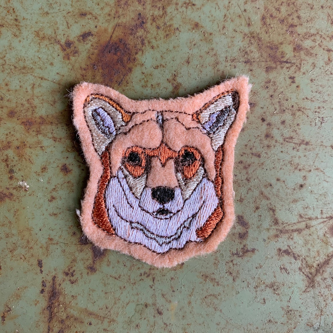 Fox Patch Embroidered Wool Fox Patch Sew on Patch Wool - Etsy UK