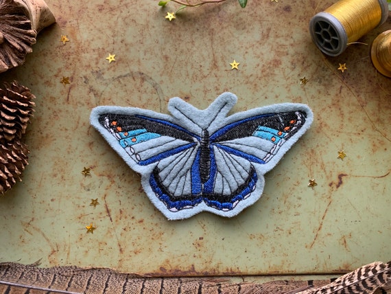Embroidered Wool Blue Butterfly Patch Butterfly Patch | Etsy