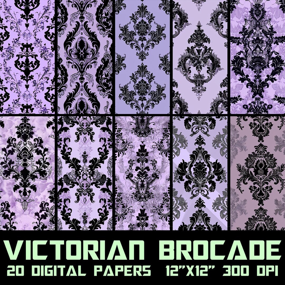 Victorian Brocade Digital Paper - Etsy