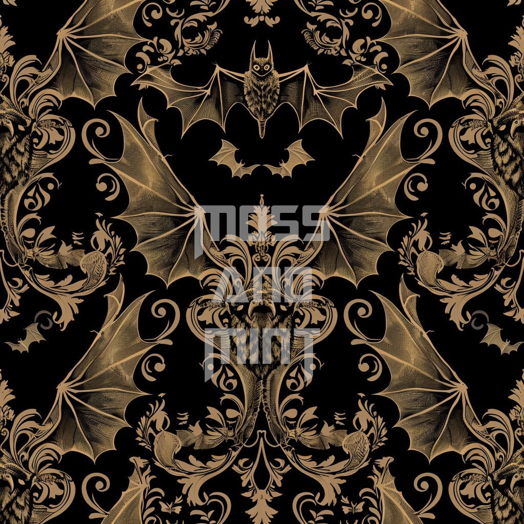 Gothic Bats Victorian Damask Digital Paper - Etsy