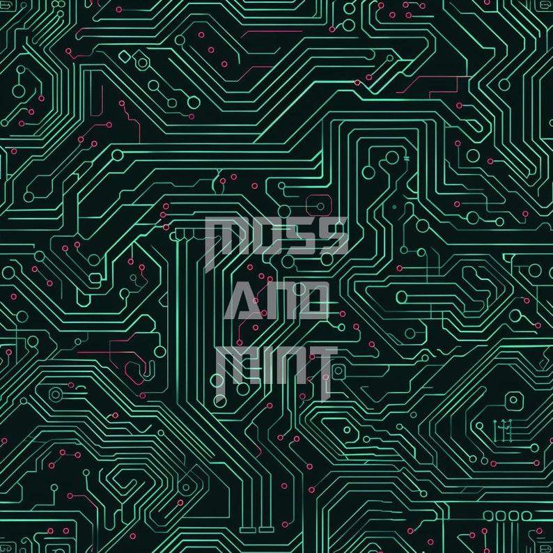 Futuristic Circuit Board Digital Paper - Etsy