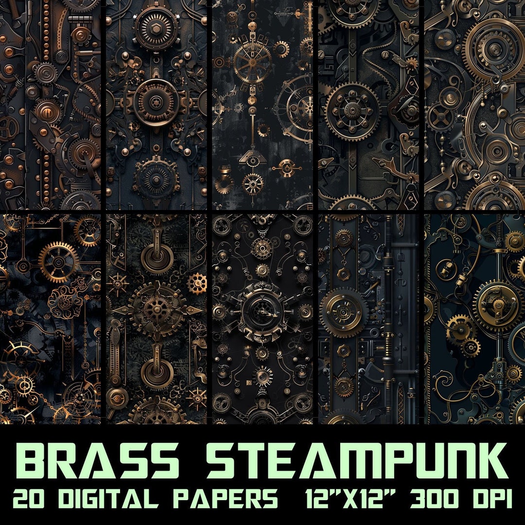 Brass Steampunk Digital Paper - Etsy