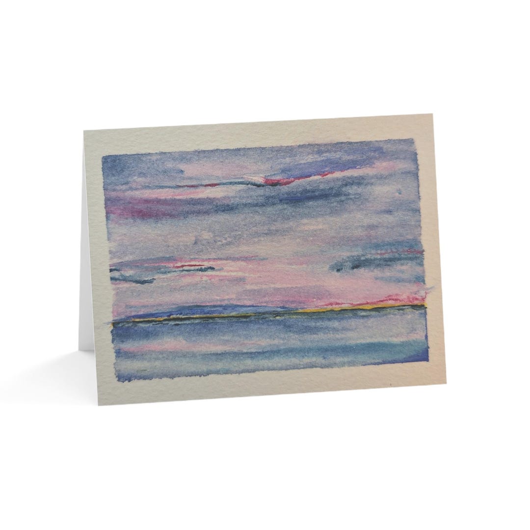Ocean Watercolor Greeting Cards, Beach Theme Note Cards, Blank Inside ...