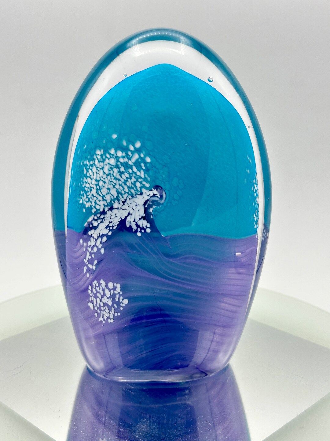 The Great Wave Handblown Glass Paperweight Sculpture - Etsy
