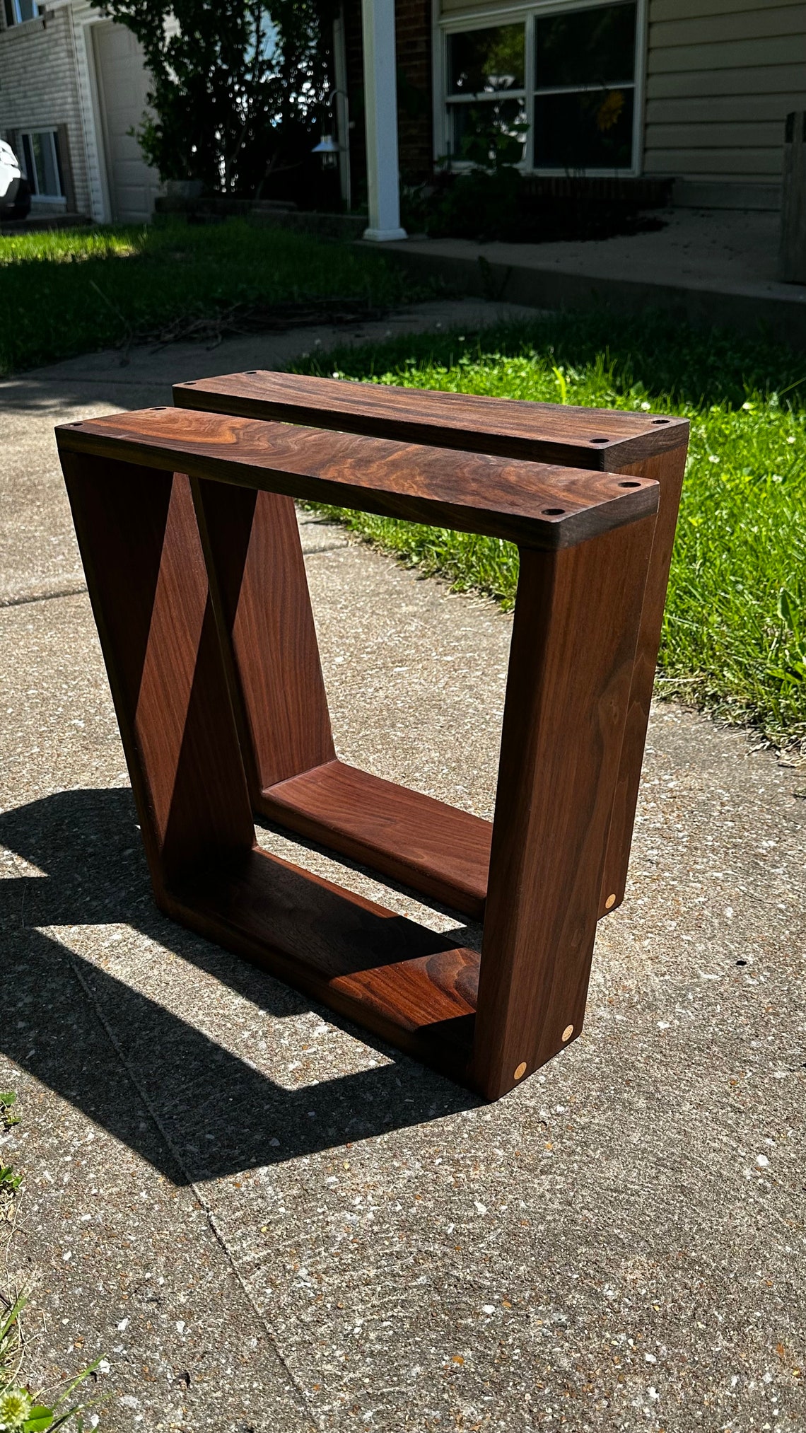 Mid Century Modern Walnut Coffee Table Legs With Maple Accents - Etsy