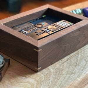 Handcrafted Walnut Remote Tray With Hidden Storage - Etsy