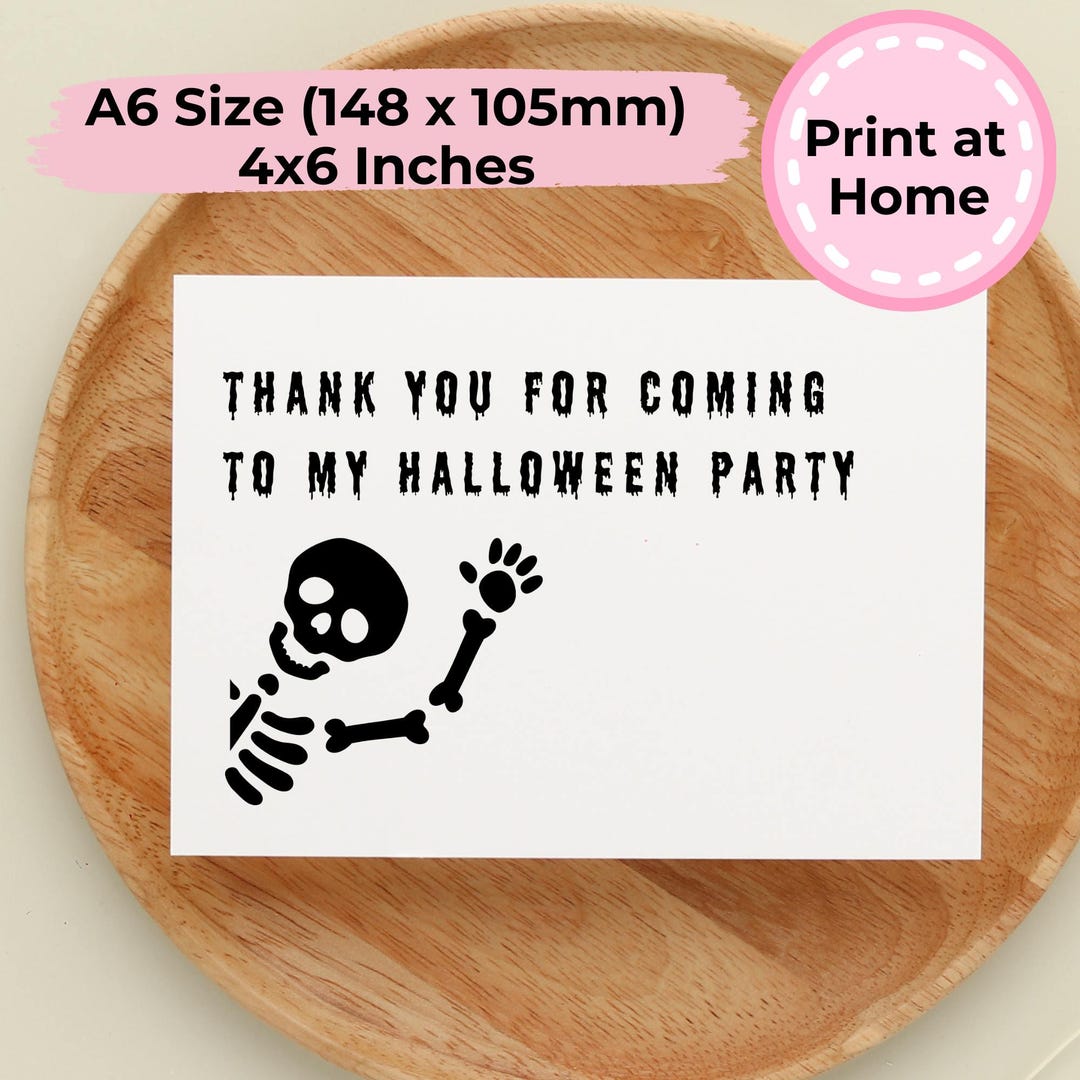 Thankyou Card Printable Thankyou Card Halloween Thank You Postcards ...