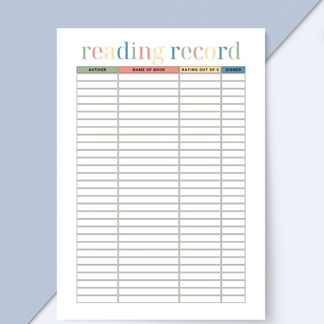 Book Journal Printable Book Tracker, Read Book Log Book Review, School ...