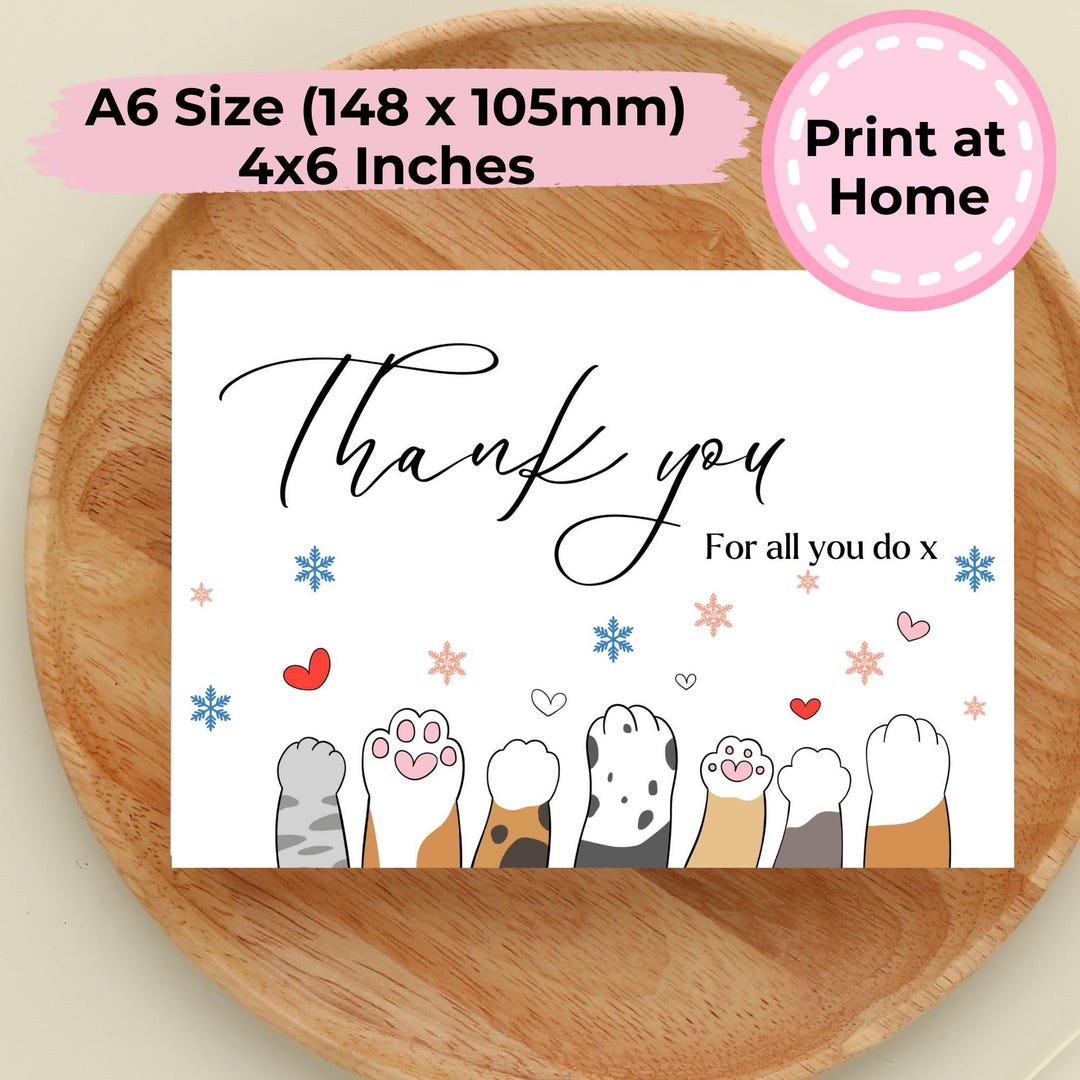 Thankyou Card Printable Thankyou Digital Download Thankyou for All You ...