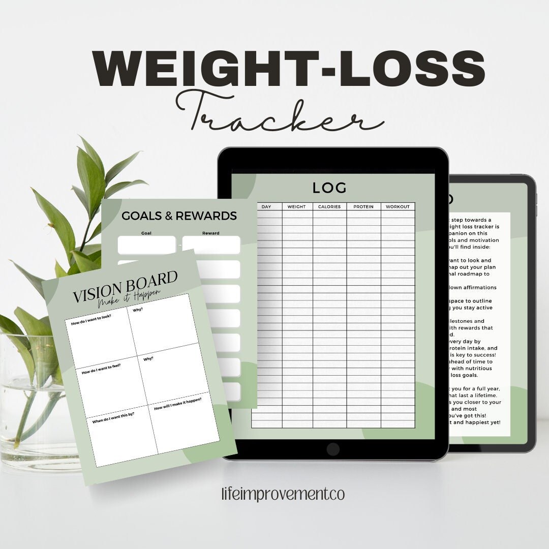 Weight Loss Tracker Workout Journal With Tracker Meal Planning Template ...