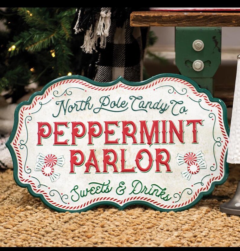 Peppermint Metal Sign - Etsy