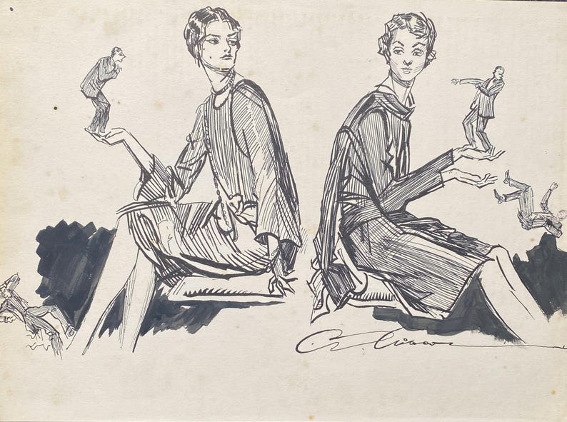 Charles Dana Gibson Drawing on Paper - Etsy