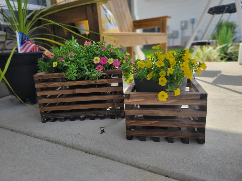 Hanging Plant Crates Wooden Plant Crates Decorative Plant Crates Garden ...