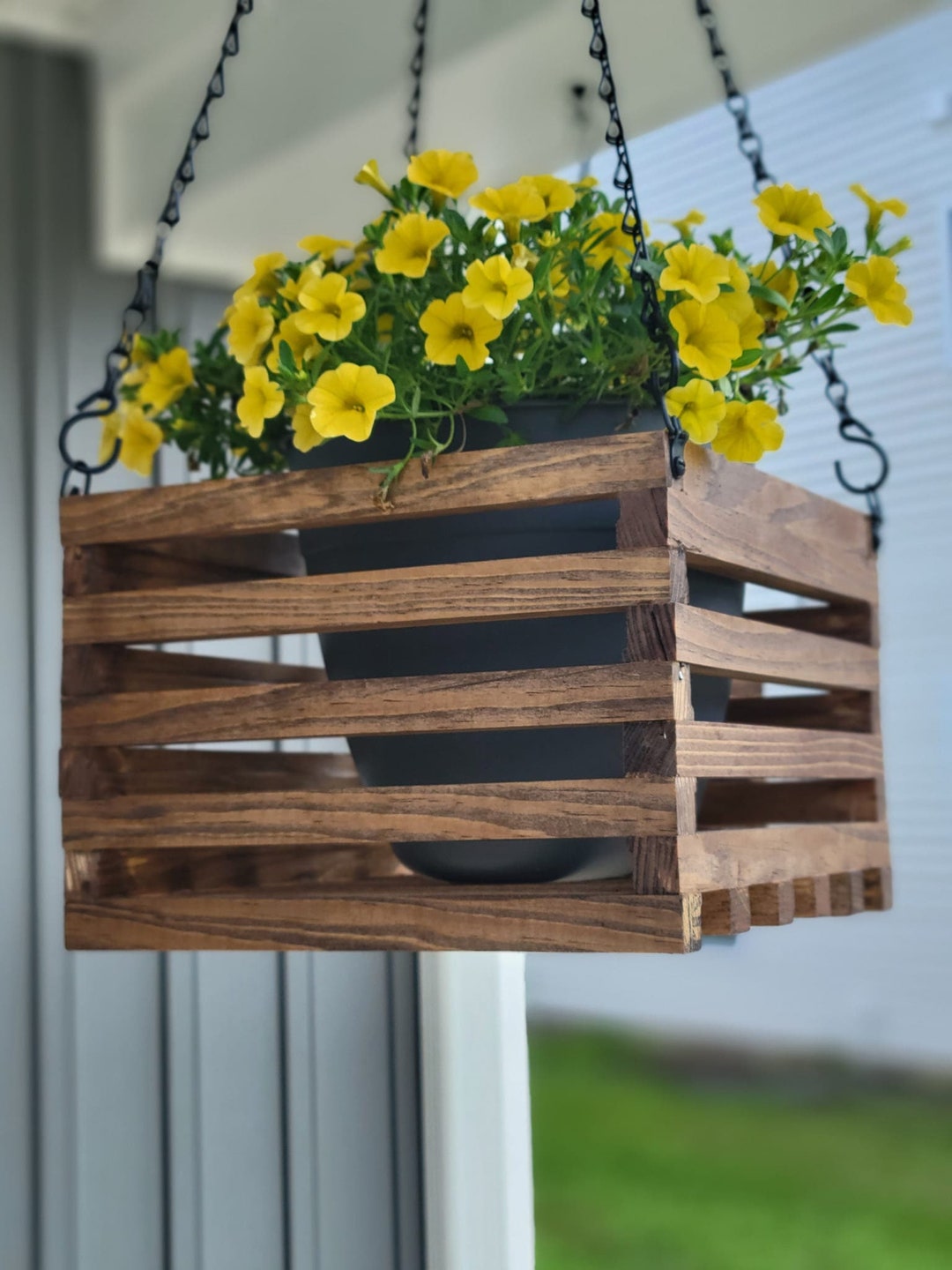 Hanging Plant Crates Wooden Plant Crates Decorative Plant Crates Garden ...