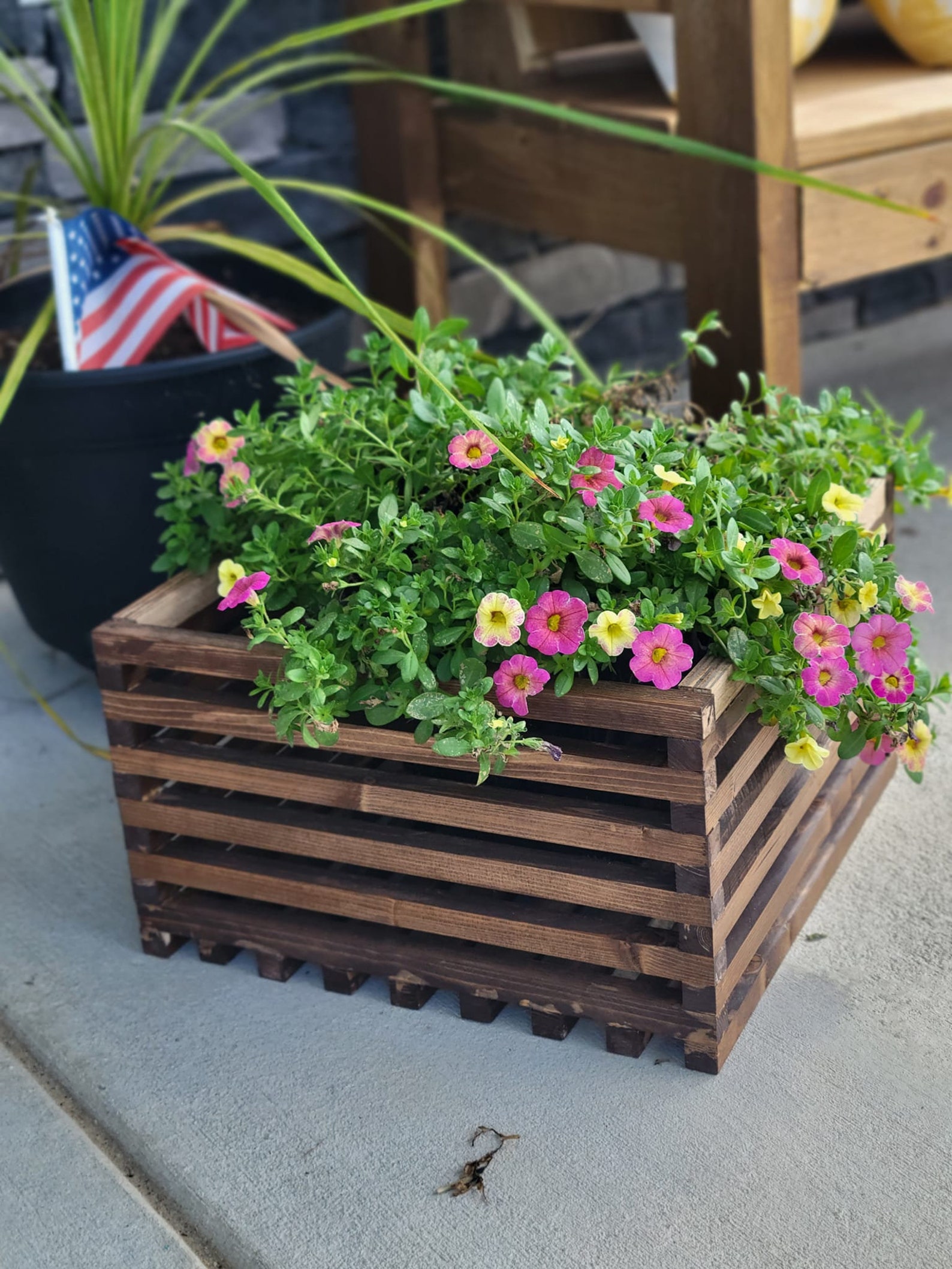 Hanging Plant Crates Wooden Plant Crates Decorative Plant Crates Garden ...