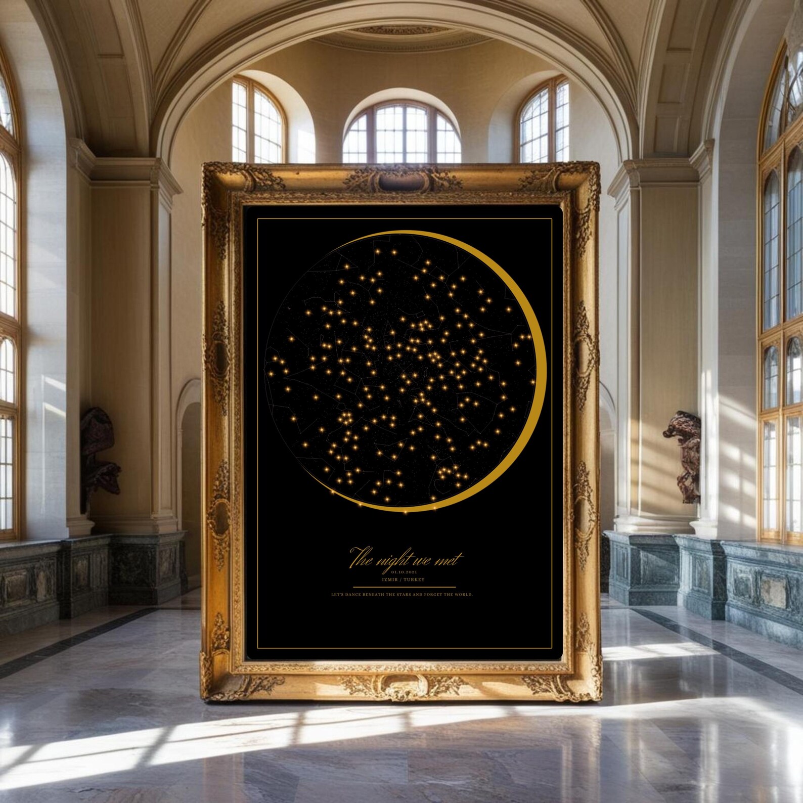 Star Map Night Sky Map Custom Location Personalised Poster Unique Anniversary Gift Valentine's ...