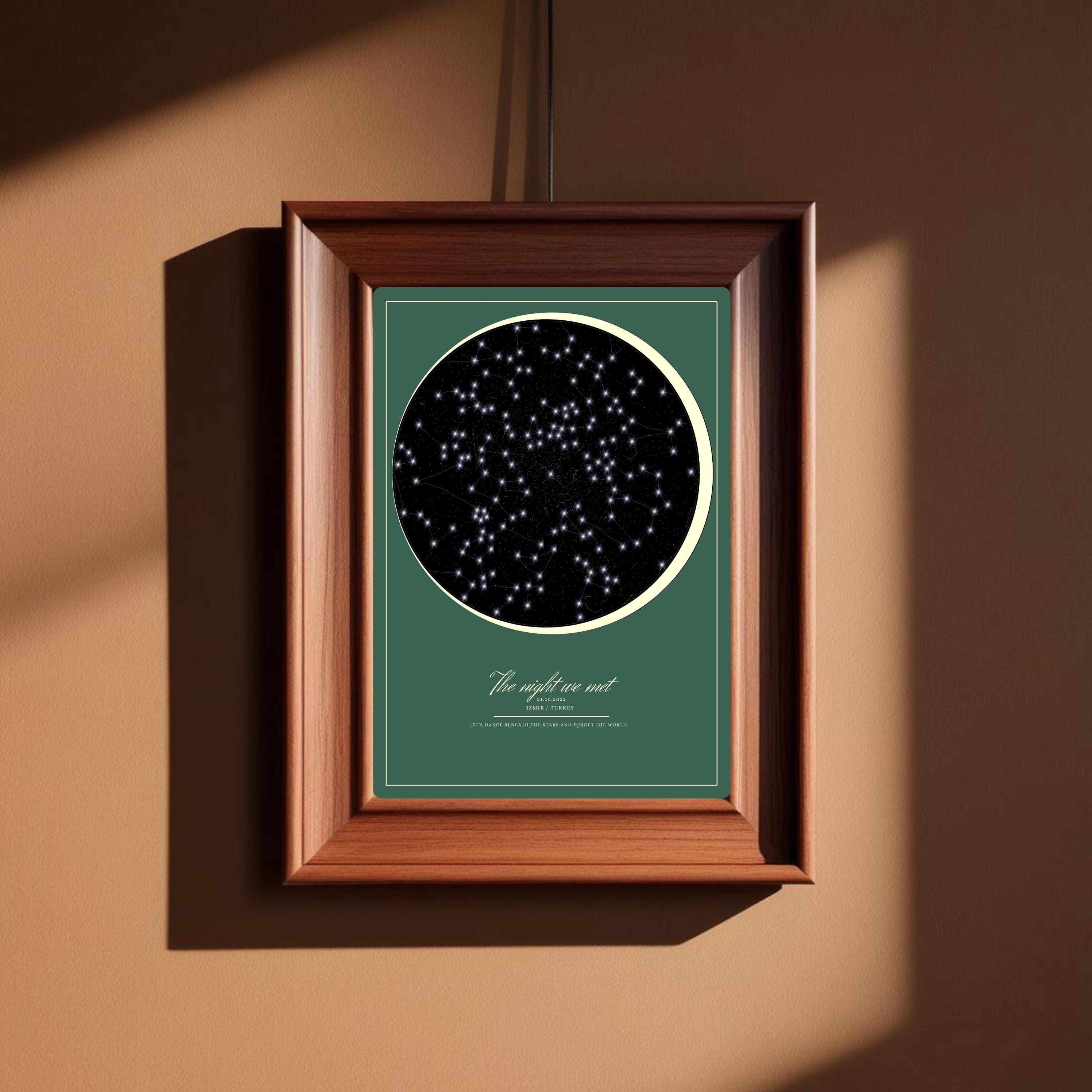 Star Map Night Sky Map Custom Location Personalised Poster Unique Anniversary Gift Valentine's ...