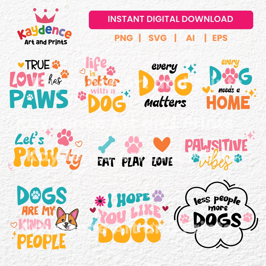 Dog SVG Files, Dog Quotes Svg Bundle, Fur Mom Svg, Dog Stickers Svg ...