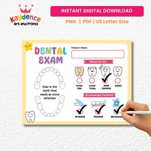 Printable Dentist Exam, Pretend Play, Dental Exam & Activities, Kids ...