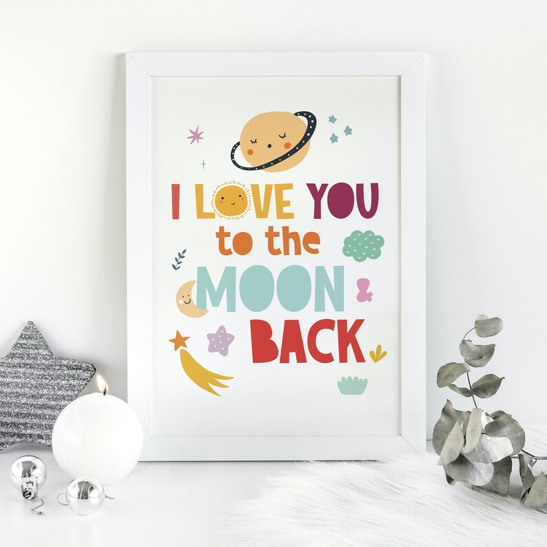 Love You to the Moon and Back Svg, Sublimation Print, Nursery Prints, Printable Wall Art ...