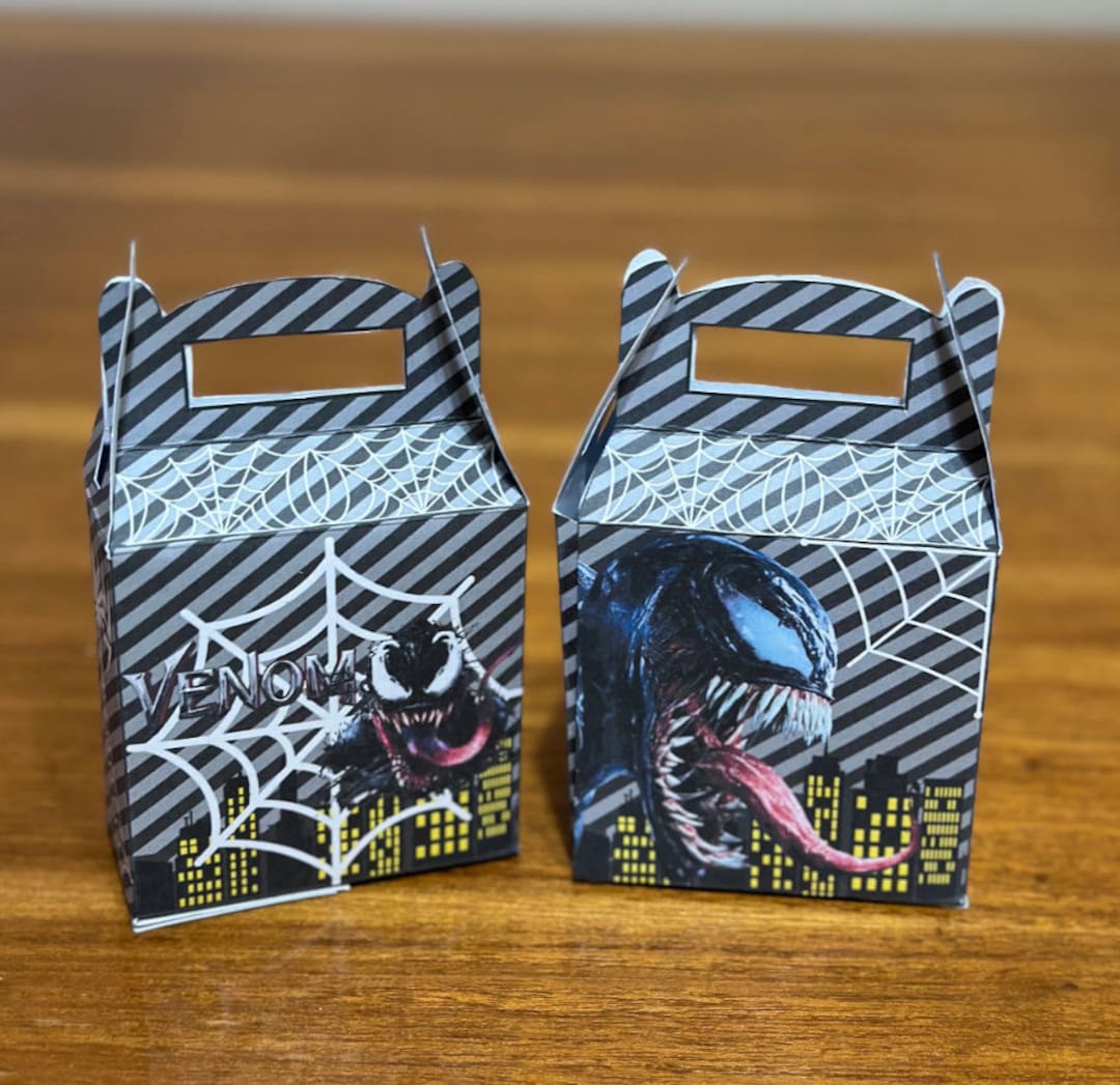 Venom Favor Box, Venom Candy Box, Spiderman Party Decorations, Venom ...