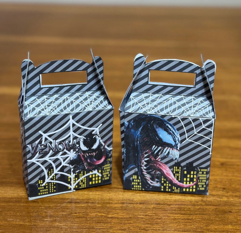 Venom Favor Box, Venom Candy Box, Spiderman Party Decorations, Venom ...