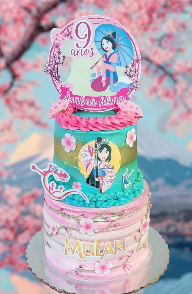 Mulan Printable Cake Topper, Mulan Digital Cake Topper, Personalized ...