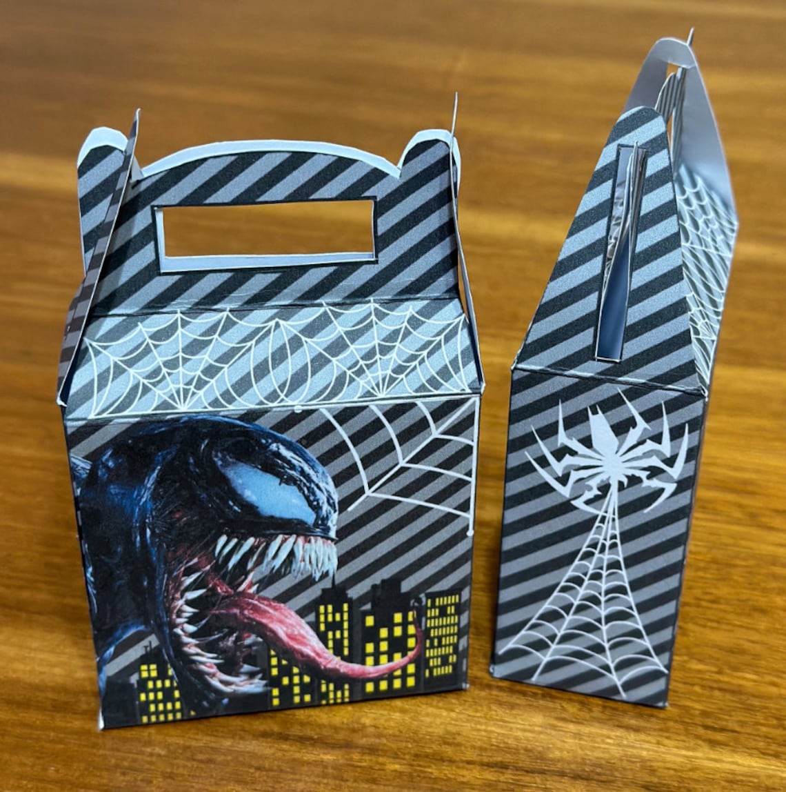 Venom Favor Box, Venom Candy Box, Spiderman Party Decorations, Venom ...