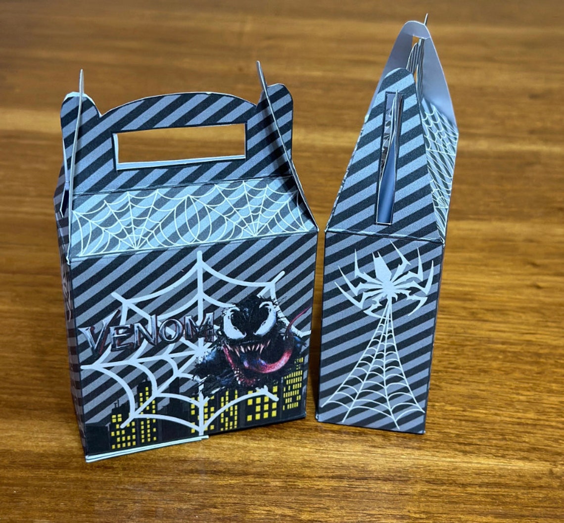 Venom Favor Box, Venom Candy Box, Spiderman Party Decorations, Venom ...