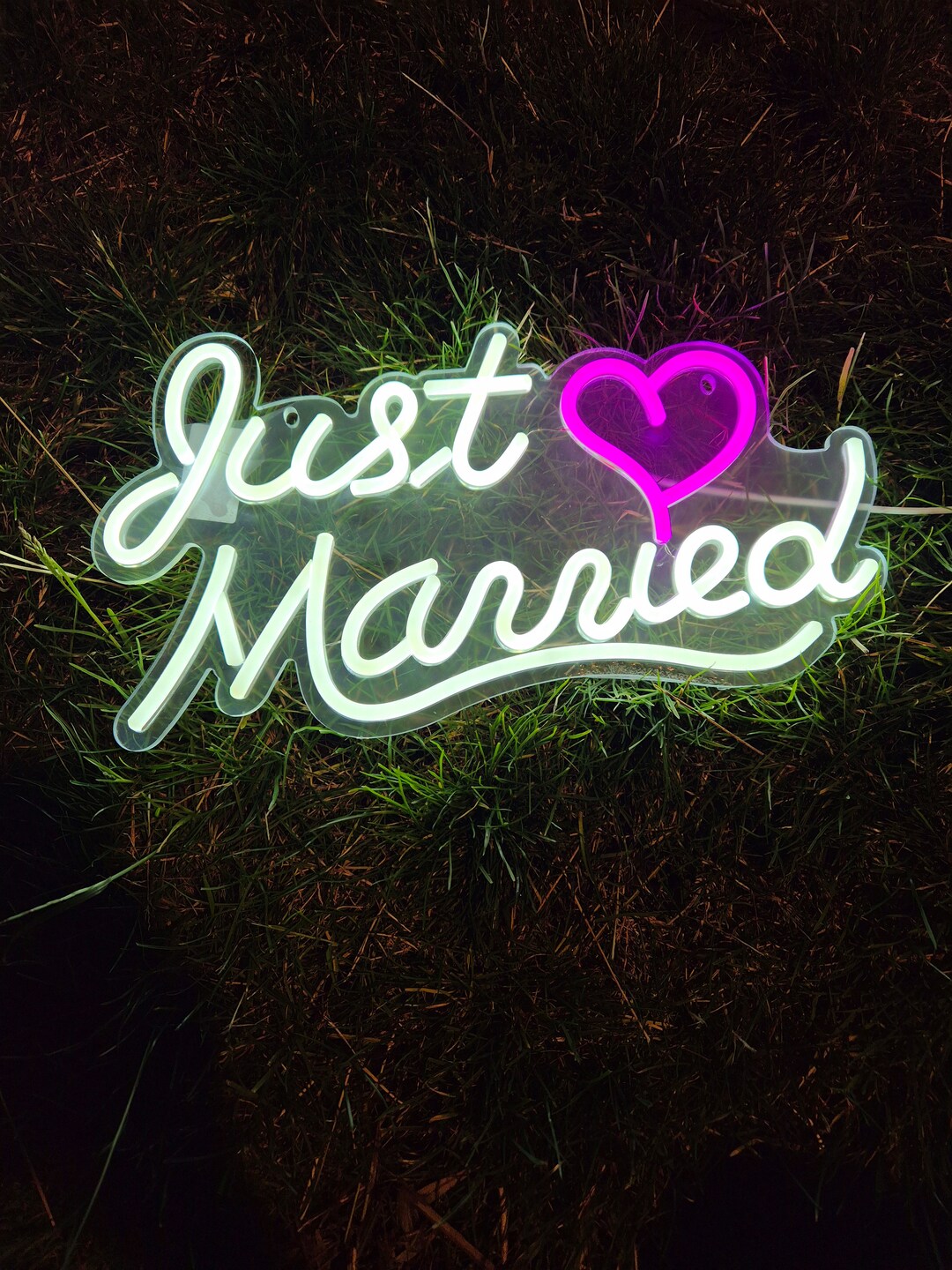 Just Married Neon Sign Wedding LED Sign Adjustable Light Brightness ...