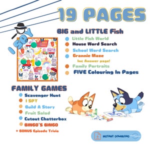 Bluey Kids Activity Sheets, Print at Home, Family Games *word Search ...