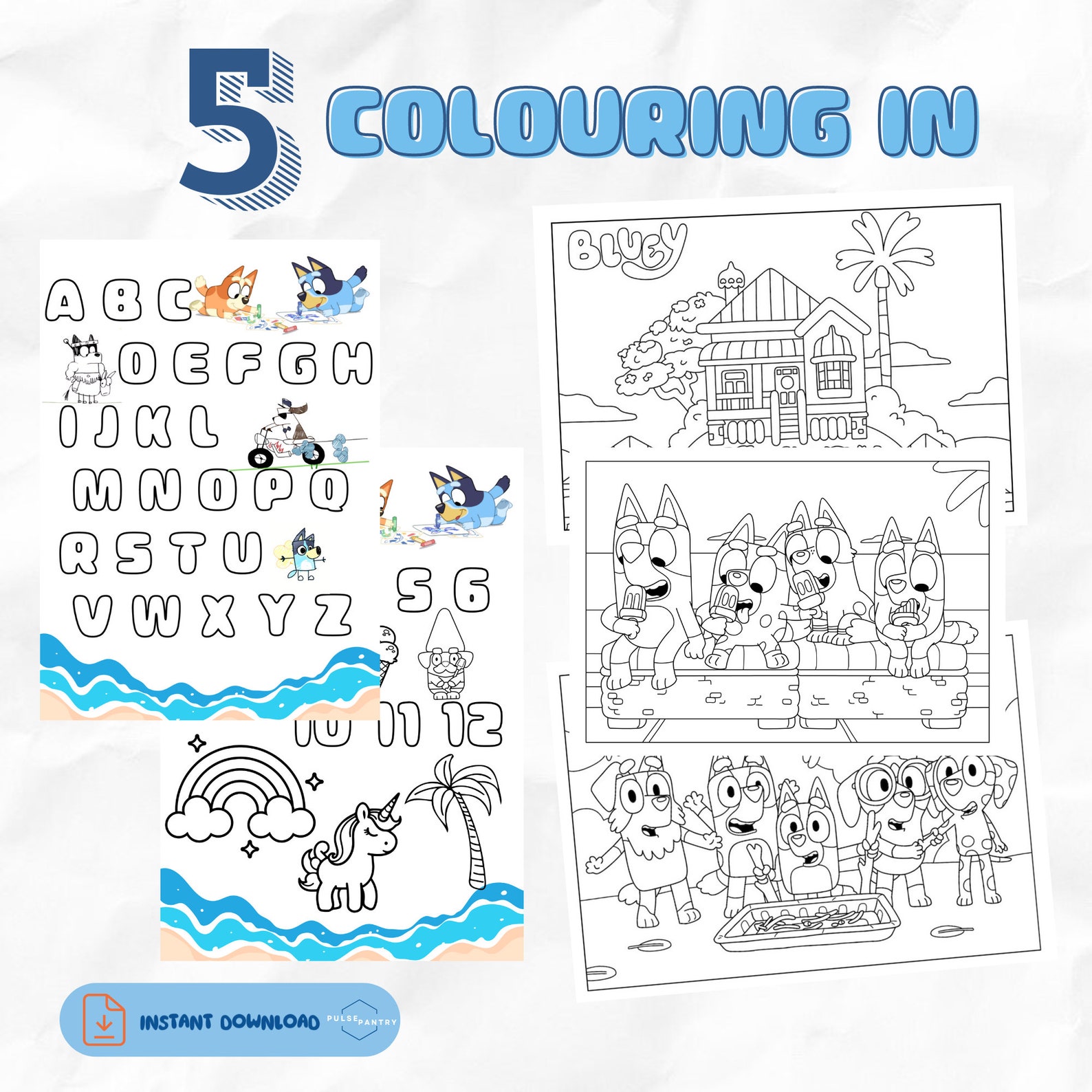 Bluey Kids Activity Sheets, Print at Home, Family Games word Search ...