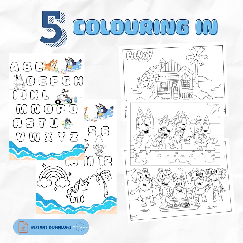 Bluey Kids Activity Sheets, Print at Home, Family Games *word Search ...