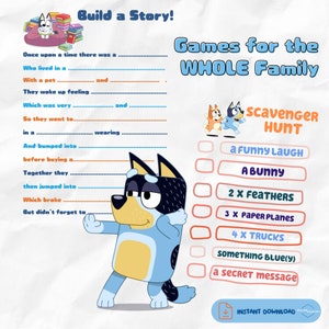 Bluey Kids Activity Sheets, Print at Home, Family Games *word Search ...