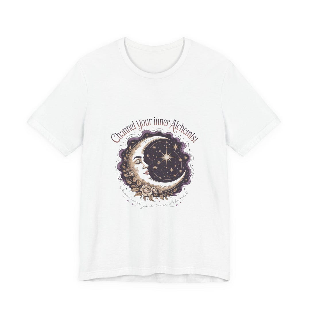 Channel Your Inner Alchemist Moon Design T-shirt | Crescent Moon Stars ...